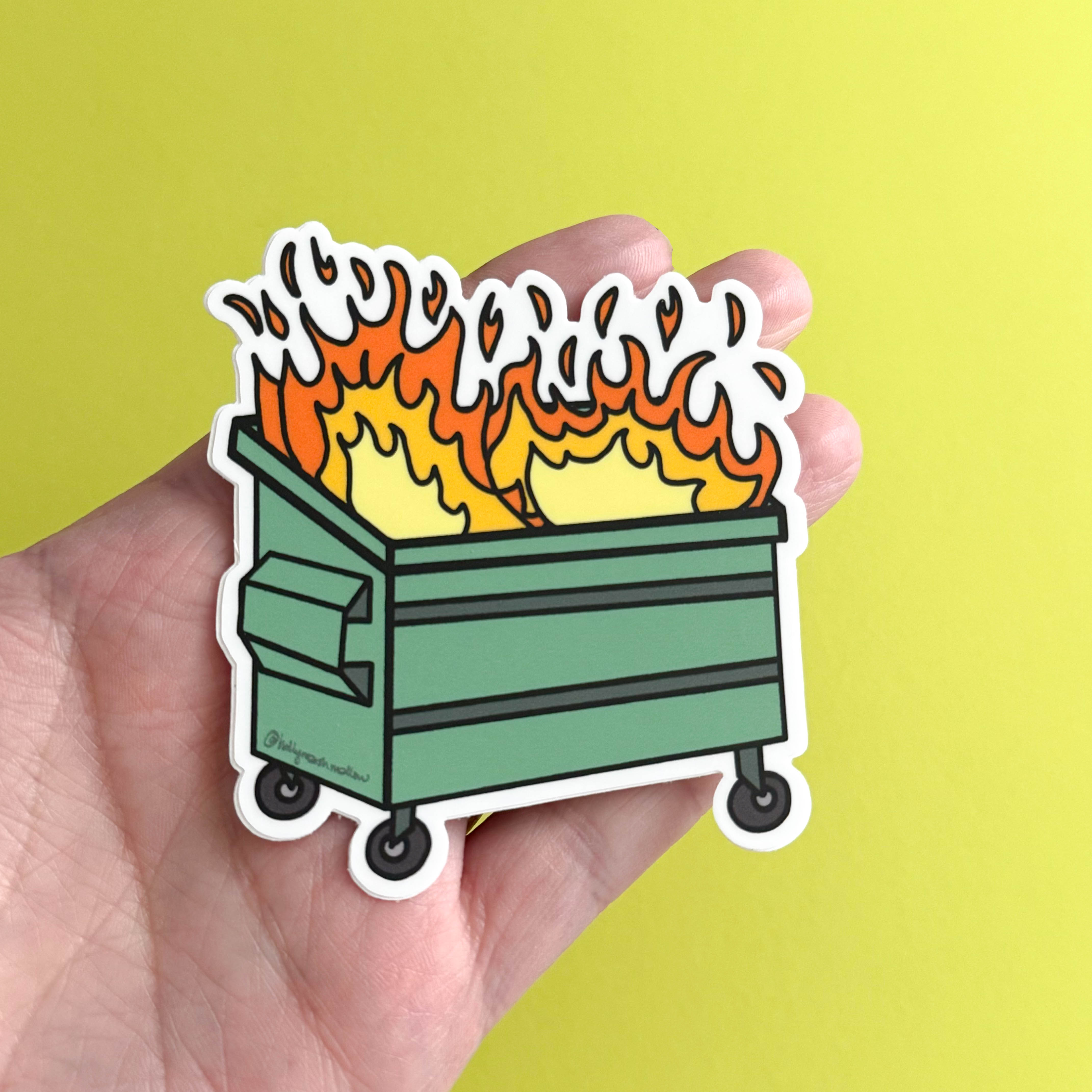 Dumpster Fire Sticker - hollymarshmallow