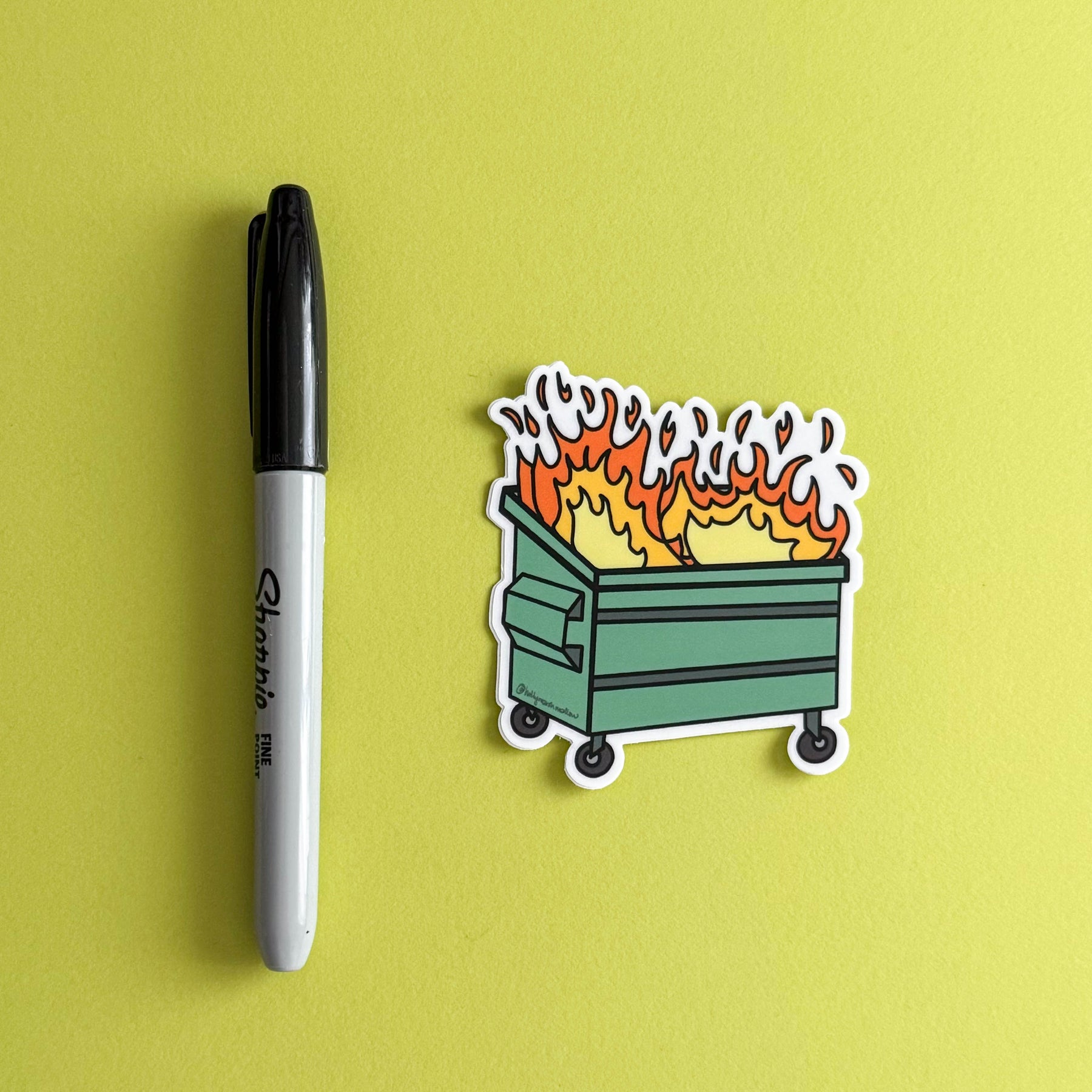 Dumpster Fire Sticker - hollymarshmallow