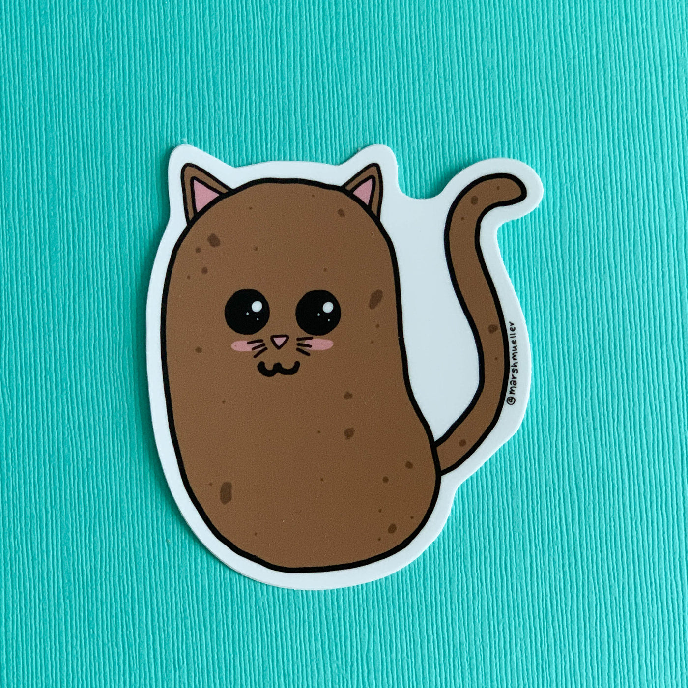 Potato Cat Die Cut Sticker - hollymarshmallow